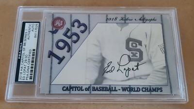 2018 HA Capitol of Baseball Ed Lopat Autograph 29/30 PSA DNA - 1953 ...