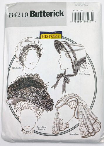 NEW Uncut Butterick B4210 Making History Pattern 19th Century Hats 4 ...
