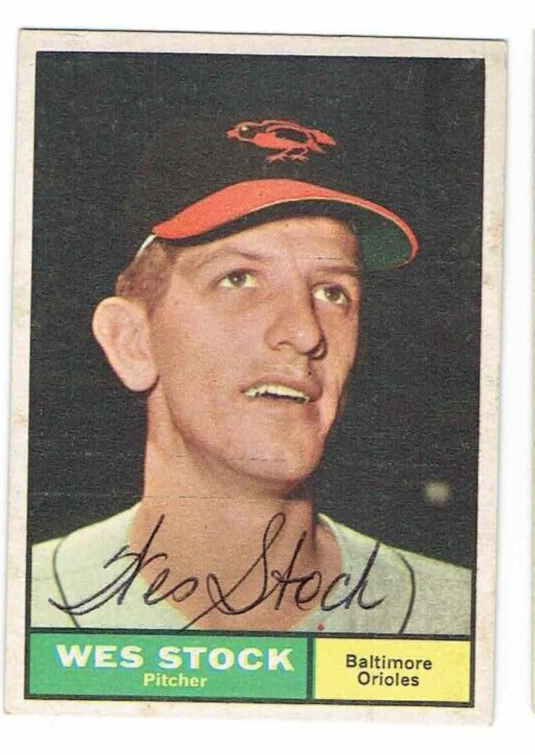1961 Topps #26 WES STOCK Autographed Baseball Card Baltimore Orioles | eBay