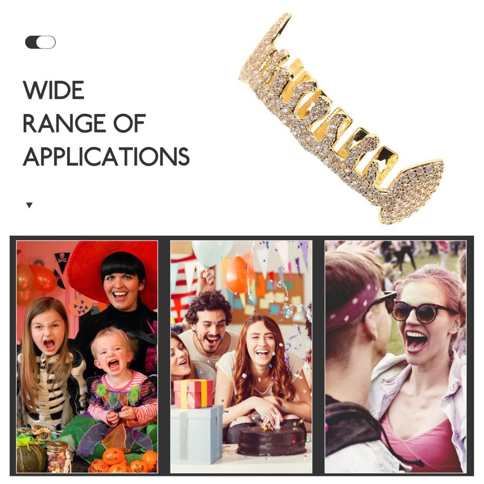 Fake Teeth Mouth Grills Front Tooth Crown Gold Punk Custom | eBay Australia