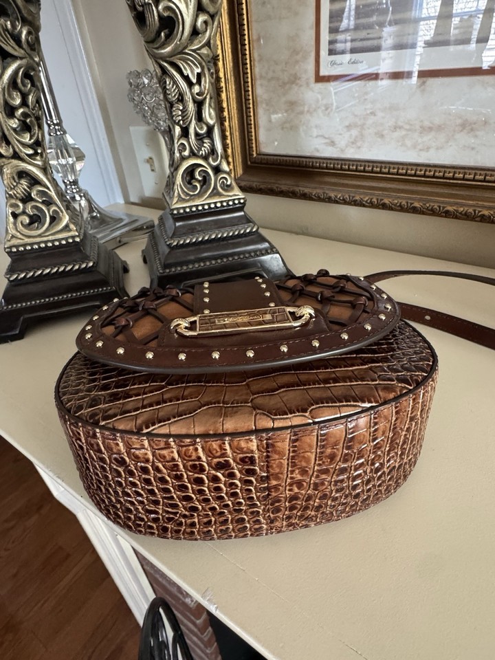 NWT $445 Brahmin Briar Crossbody Tan Aberdeen Leather Brown Premier ...