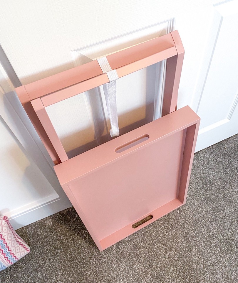 Pink Blush Wooden Foldable Table and Tray Foldable Serving Tray ...