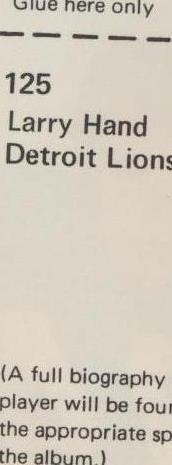 1972 The Wonderful World of Pro Football USA Player Stamps Larry Hand ...