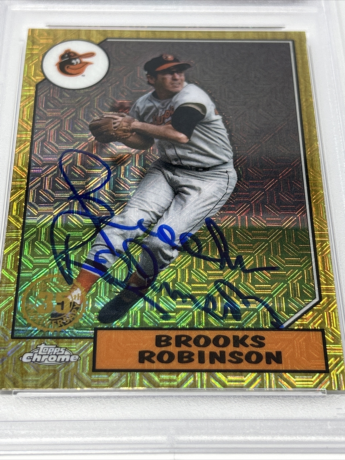 Signed 2022 Topps Series 2 87 Topps Chrome MOJO Brooks Robinson Auto ...