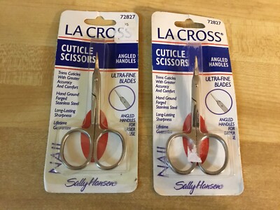 2 La Cross Cuticle Scissors Angled Handles 72827 Ultra Fine Blades ...