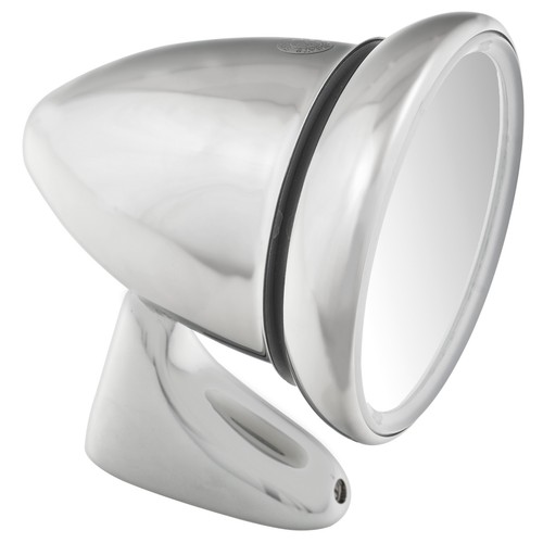 Classic Mini Door mirror LH - Flat 3.5" Chrome bullet racing style ...