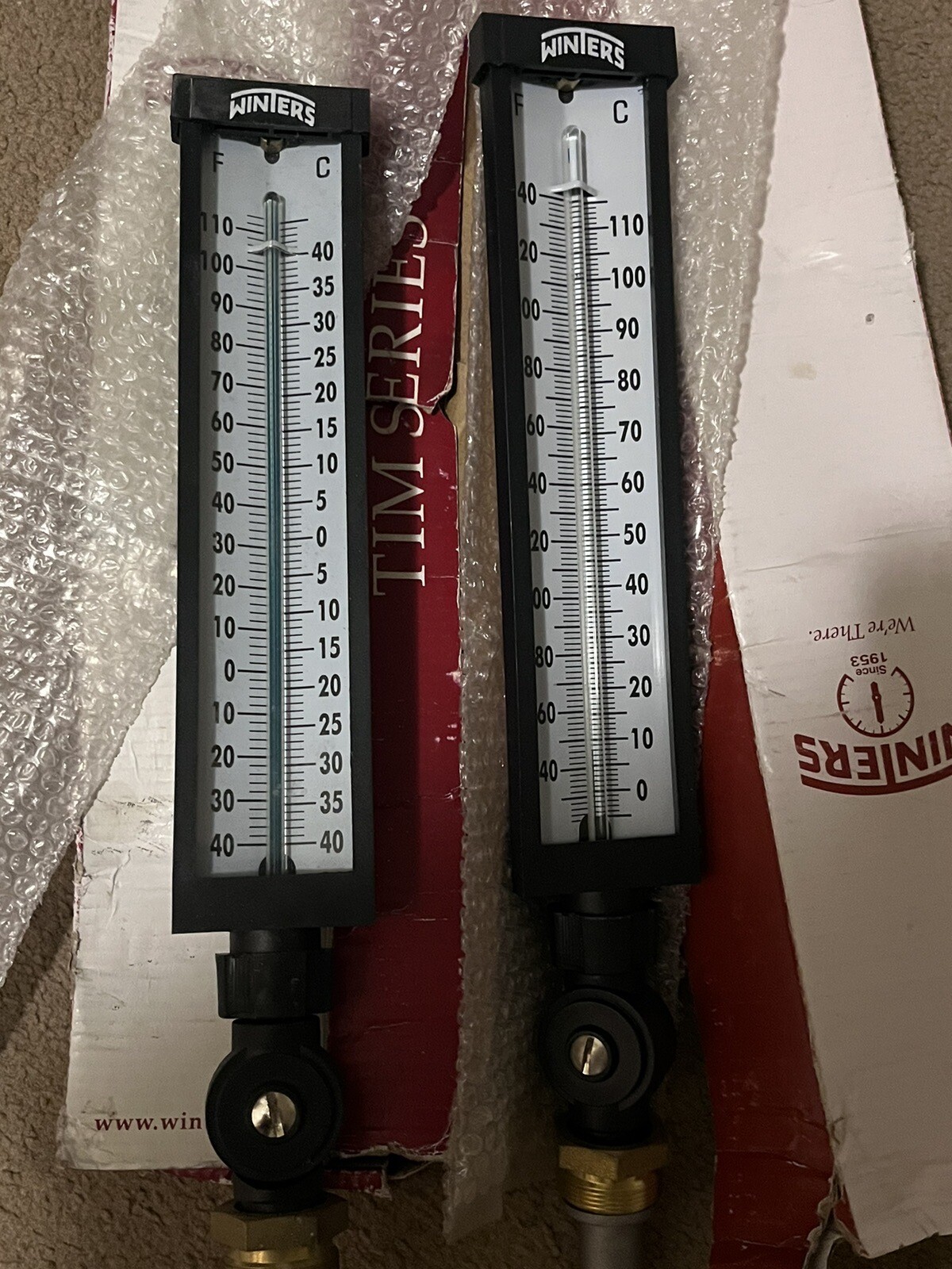 Winters TIM Series Dual Scale Valox Industrial 9IT Thermometer, 3-1/2 ...