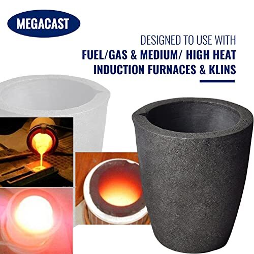 12KG MegaCast, Foundry Clay Graphite Crucibles Black Cup Furnace Torch ...