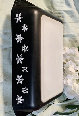 RARE VINTAGE PYREX / BLACK SNOW! #575 -B / BLACK SNOWFLAKE! STUNNING ...