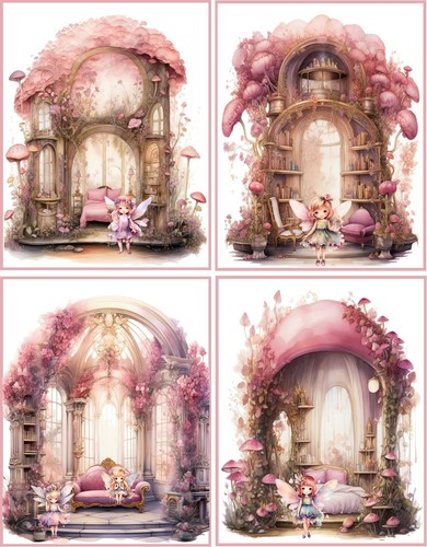 8 Fairy Fairies Vintage Victorian fantasy glossy blank note card ...