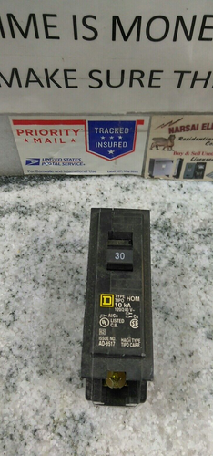 SQUARE D HOM130 30 AMP 1 POLE 120/240 VAC TYPE HOM CIRCUIT BREAKER ...