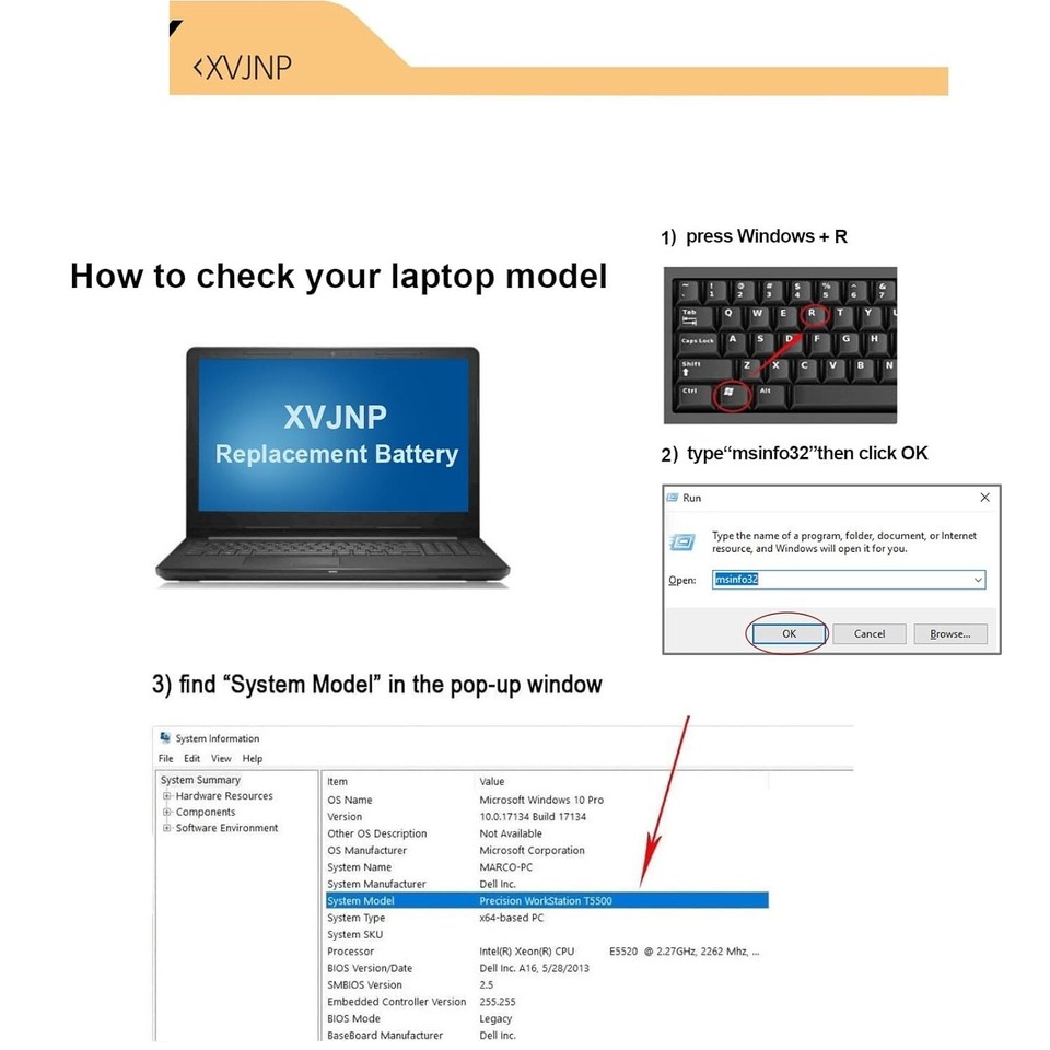 XVJNP BATTERY FOR DELL Latitude 5430 7330 Rugged Extreme 06JRCP 6JRCP ...