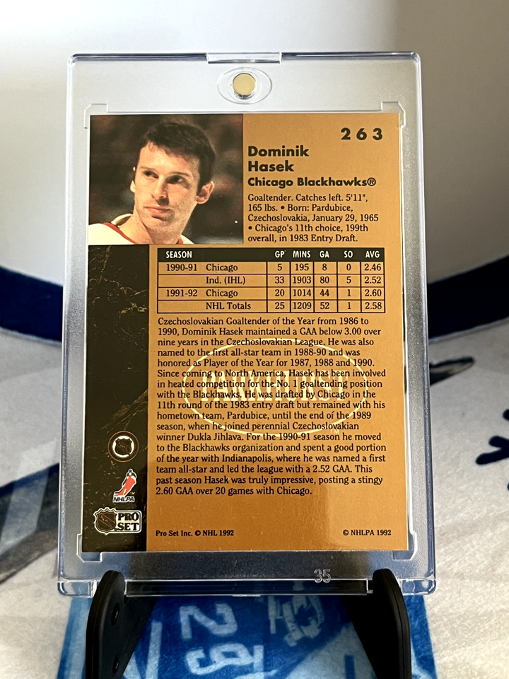 1991-92 Parkhurst Hockey Dominik Hasek ROOKIE CARD BLACKHAWKS SABRES RC ...