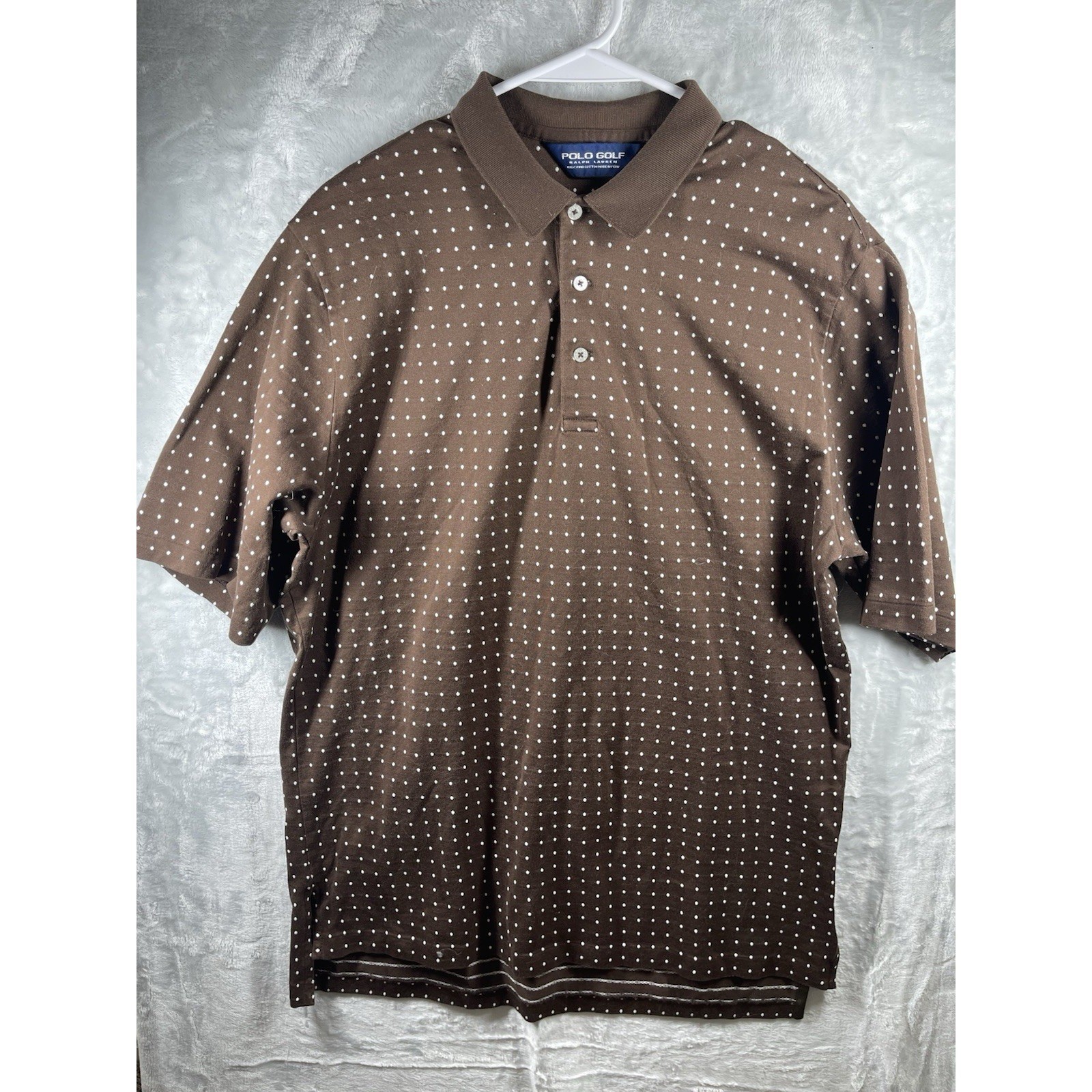 Polo Ralph Lauren Shirt Mens Sz M Golf Polo Blue Polka Dot Performance ...