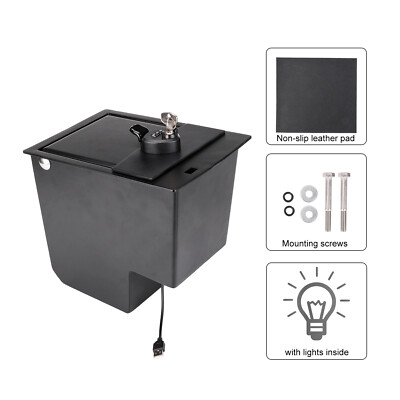 Center Console Safe Lock Vault GUN Storage w/ LED For 2010-2021 Toyota ...