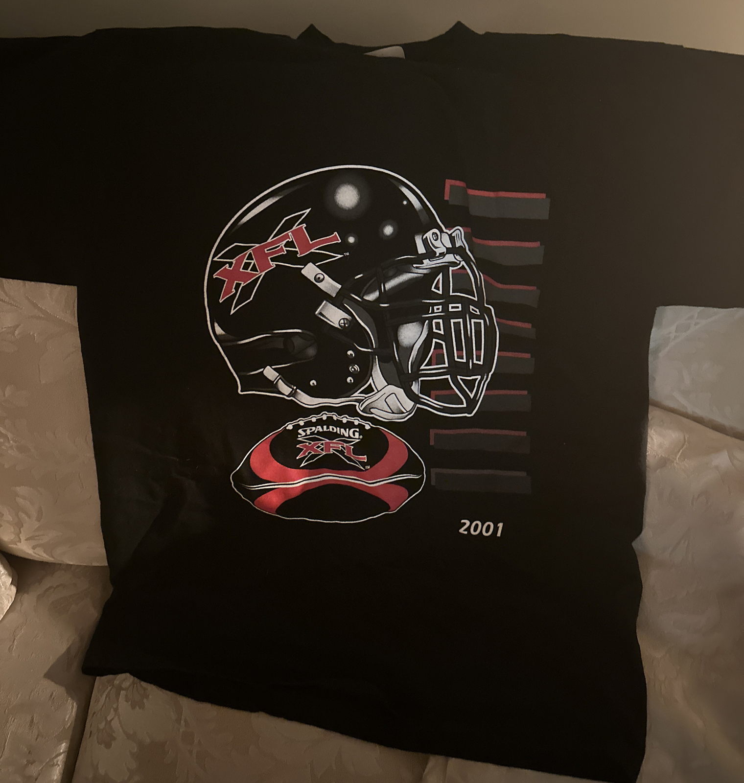 vintage 2001 XFL TEAMS KICKOFF TOUR T-Shirt LARGE wwe… - Gem