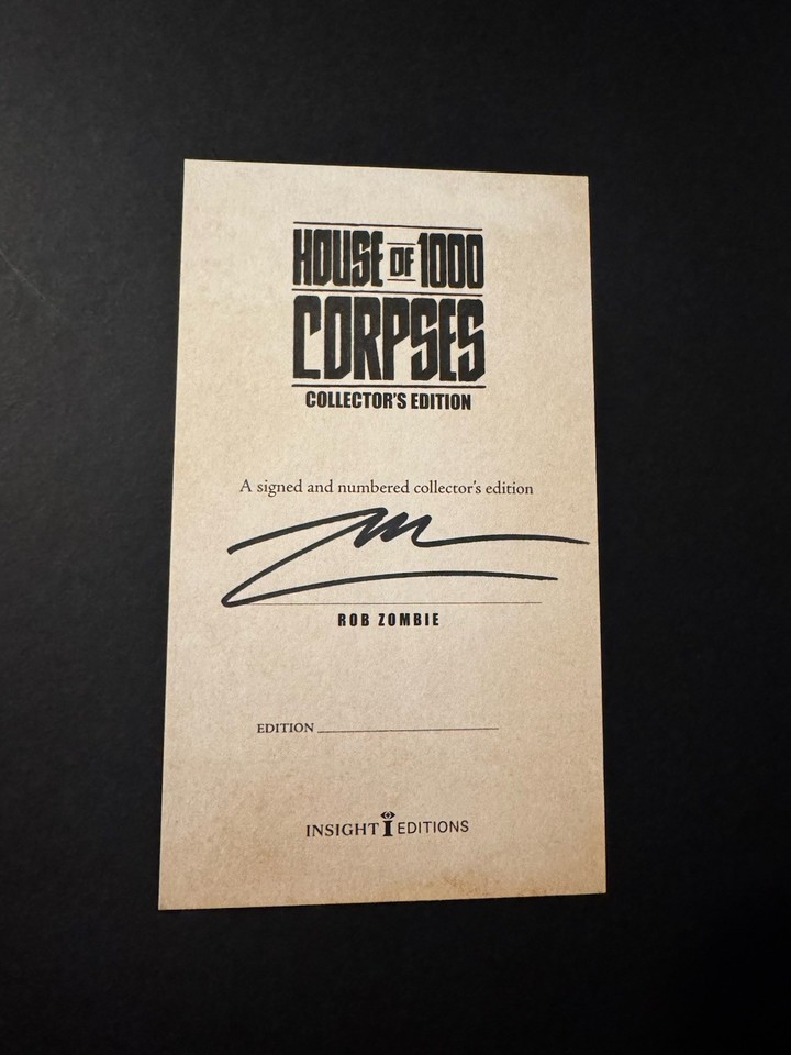 Rob Zombie : House Of 1000 Corpses Collectors Ed. Book Autograph Signed ...