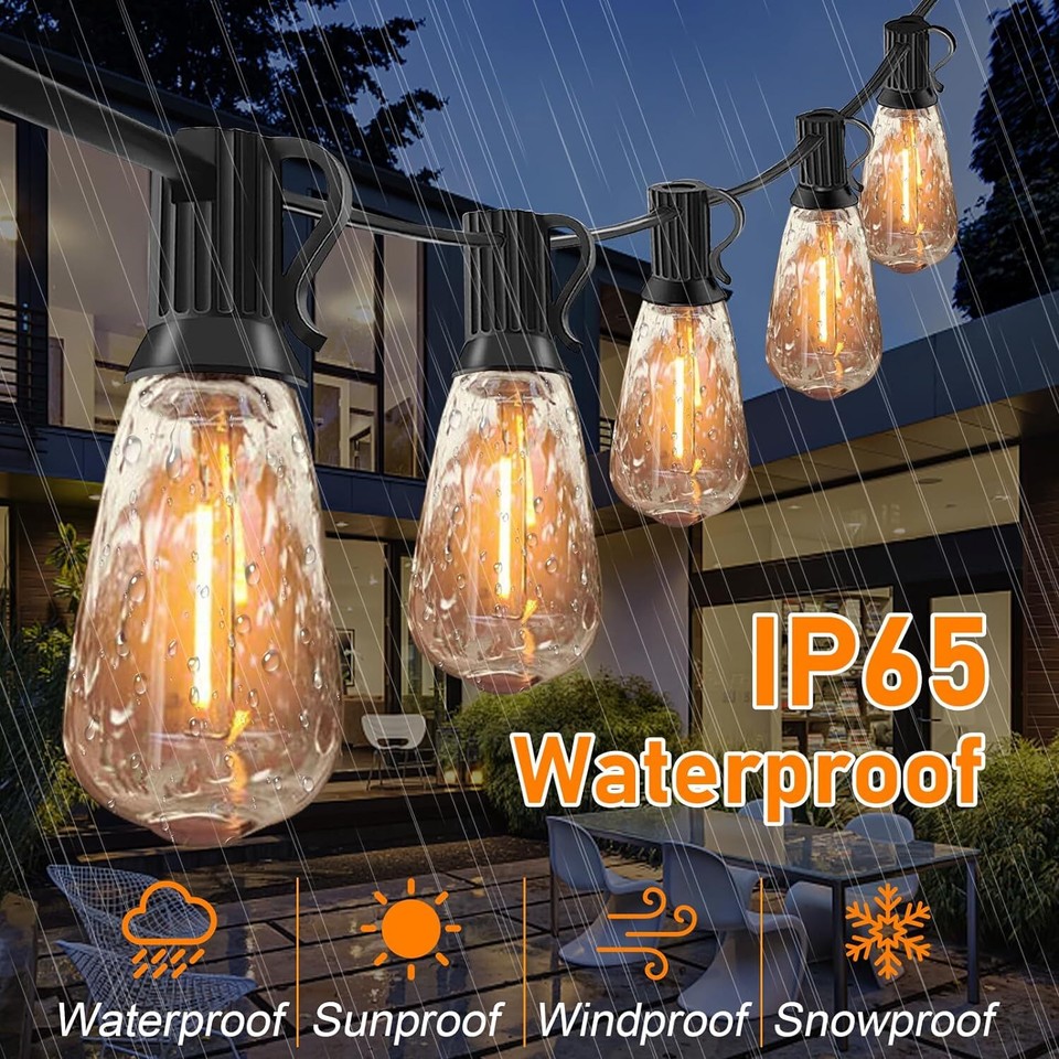 Outdoor String Lights Patio Lights Outdoor for Yard Gazebo Market ...