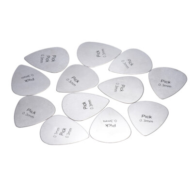 12pcs/ 0.3mm Stainless Steel Metal Guitar Picks Plectrum D9Z5 | eBay ...