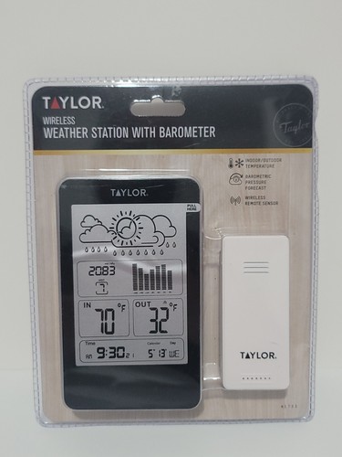 Taylor Precision Products Digital Thermometer Barometer Snooze/Alarm ...