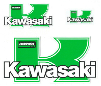 KAWASAKI ANSWER USA Vintage Motocross Racing Decals / Stickers die cut ...
