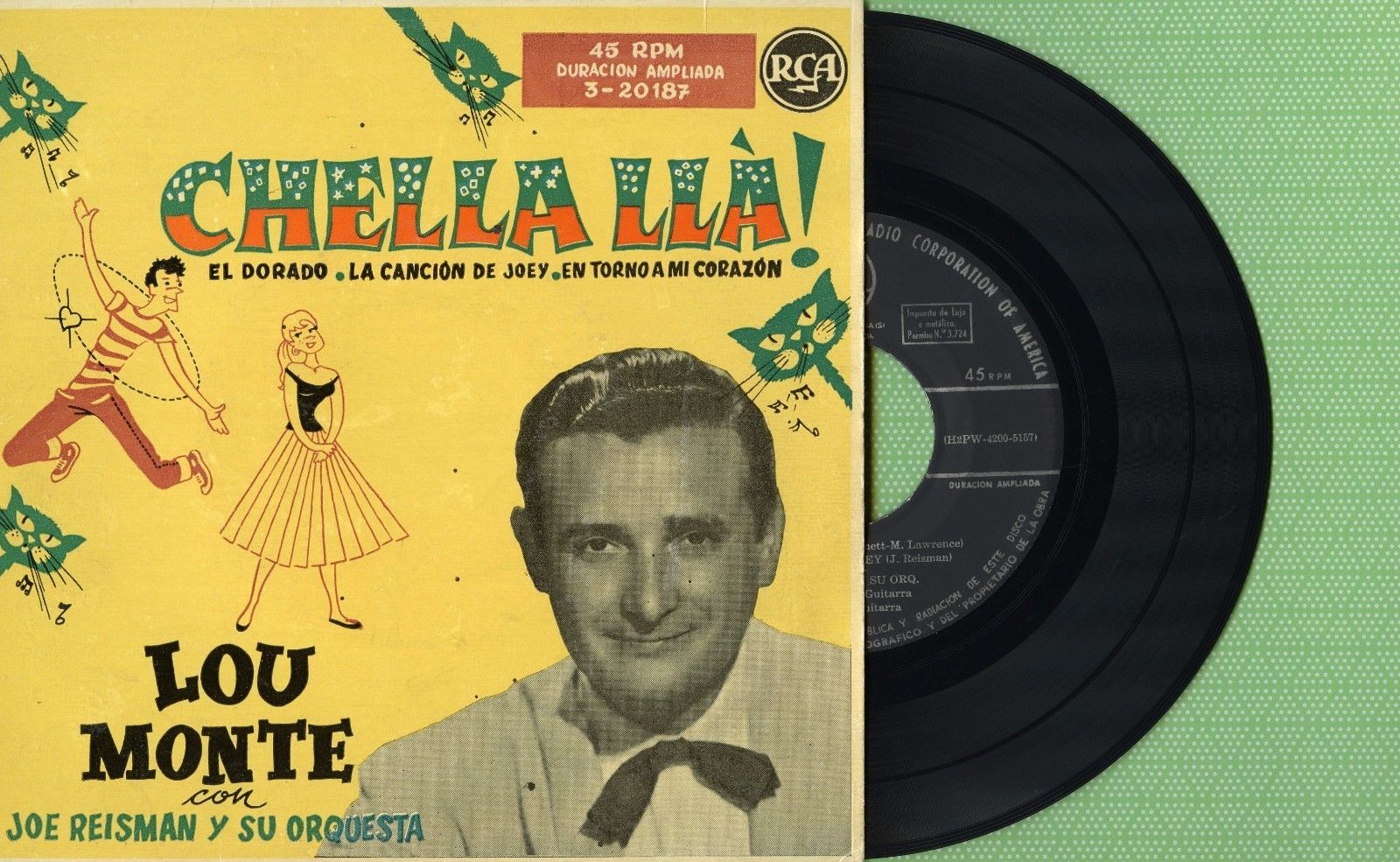 LOU MONTE / JOE REISMAN / TONY MOTTOLA / RCA 3-20187 PresS Spain 1957 ...