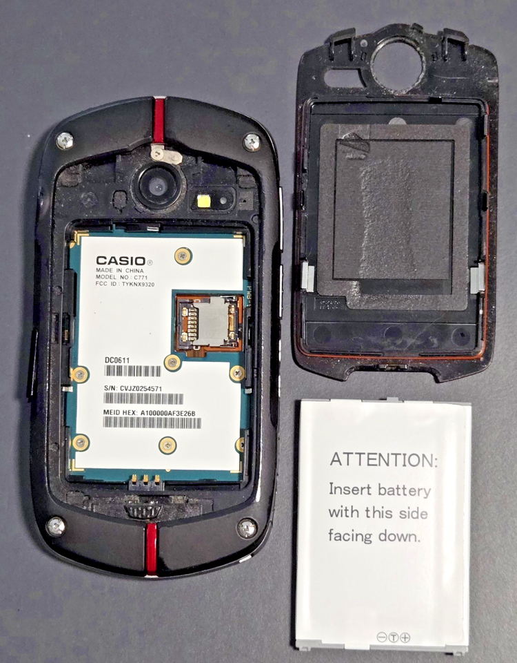 Vintage Casio G'zOne Commando C771Mobile Cell Phone with Charger & Cord ...