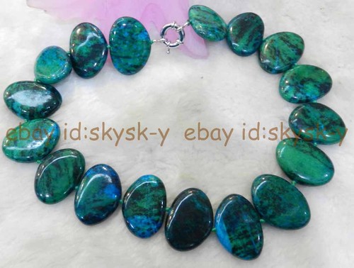 LARGE 23X32MM FLAT BLOCK-SHAPED AZURITE GEMS PHOENIX STONE BEADS ...