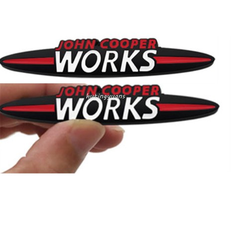 2x 9CM BLACK JOHN COOPER WORKS Badge Emblem Sticker for MINI Cooper S ...
