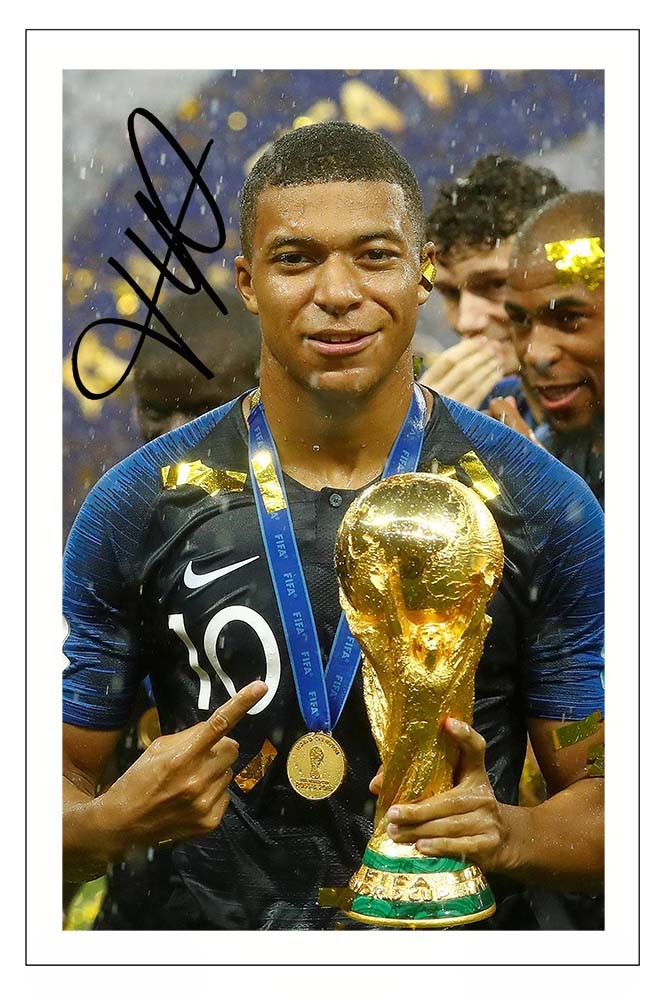 KYLIAN MBAPPE FRANCE WORLD CUP FINAL 2018 SOCCER SIGNED AUTOGRAPH PHOTO ...