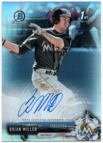 2017 Bowman Draft BRIAN MILLER "1ST CHROME REFRACTOR" Autograph ...