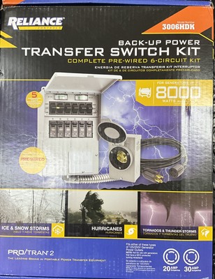 Reliance Controls Backup Power Transfer Switch Kit 3006HDK - NEW ...
