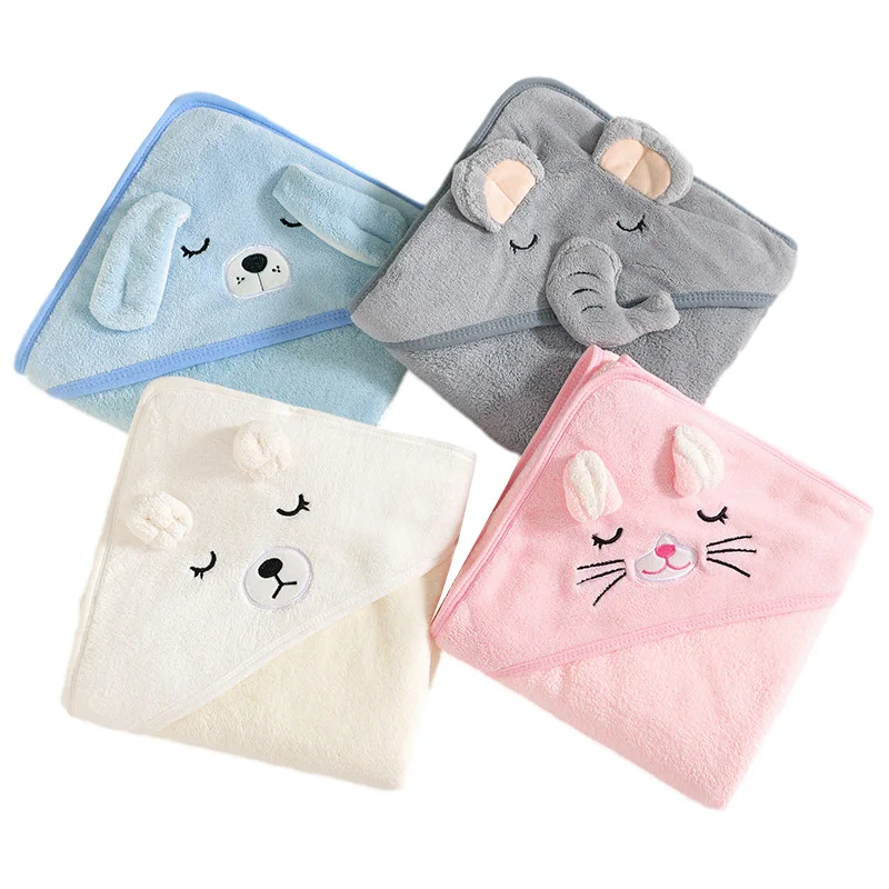 Toddler Baby Hooded Cartoon Towels Newborn Kids Bathrobe Soft Bath ...