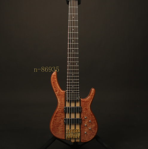 Custom 6-strings Electric Bass Guitar Quilted Maple Top Gold Hardware ...