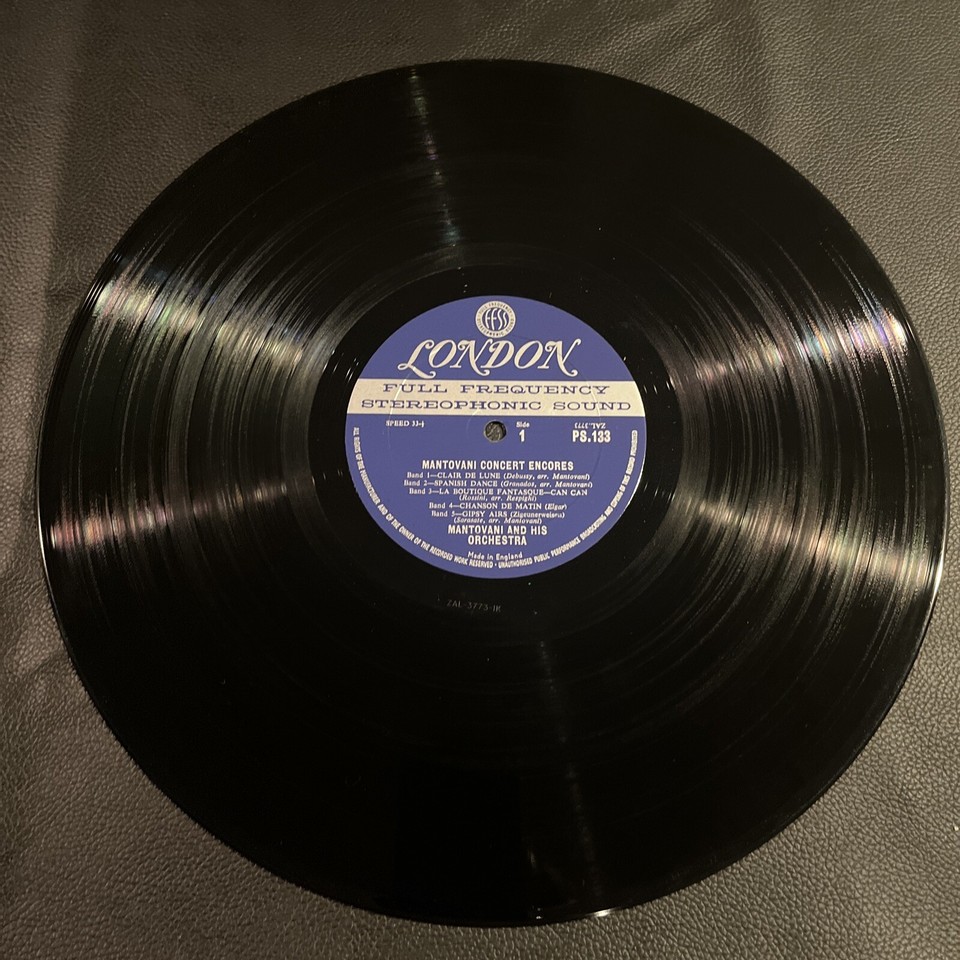 2 Mantovani LPs ~ His Orchestra Concert Encores London PS 133 & STEREO ...