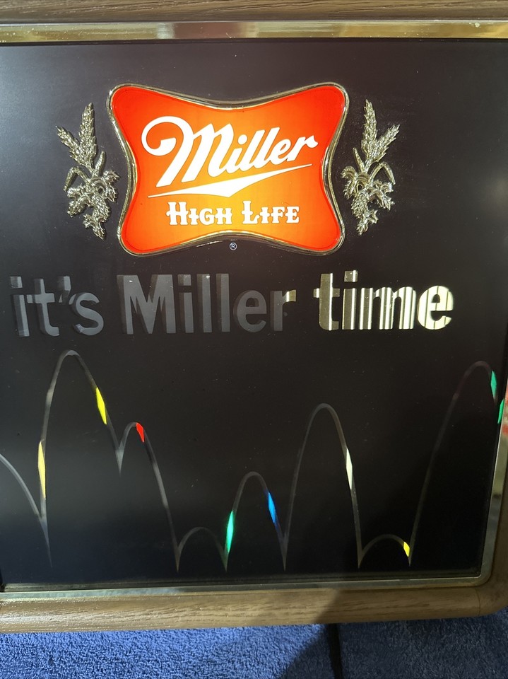 NEW OLD STOCK MILLER HIGH LIFE BEER BOUNCING BALL LIGHT UP MOTION SIGN ...