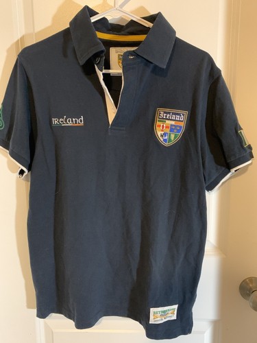 RETRO IRISH Polo Shirt Mens Small Black Heritage Collection Cotton ...