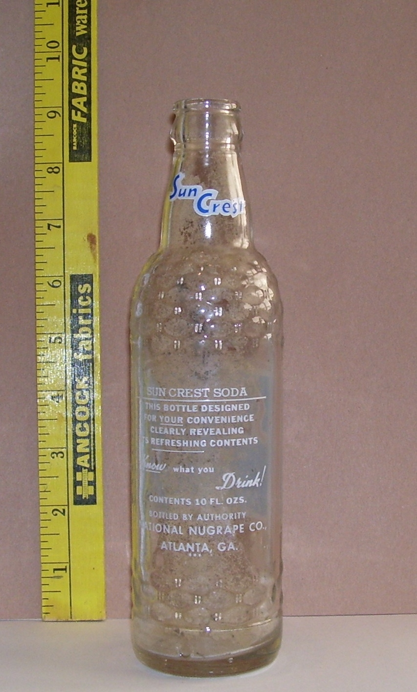 VINTAGE SUNCREST DURAGLASS POP BOTTLE HEAVY GLASS 10 OUNCES RARE ...