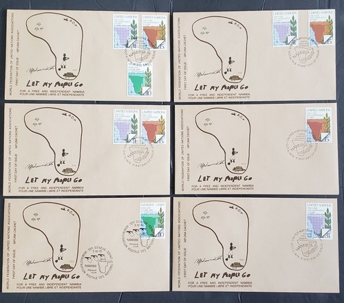 (6) MUHAMMED ALI UN UNITED NATIONS WFUNA FDC ART CACHET LOT FIRST DAY ...