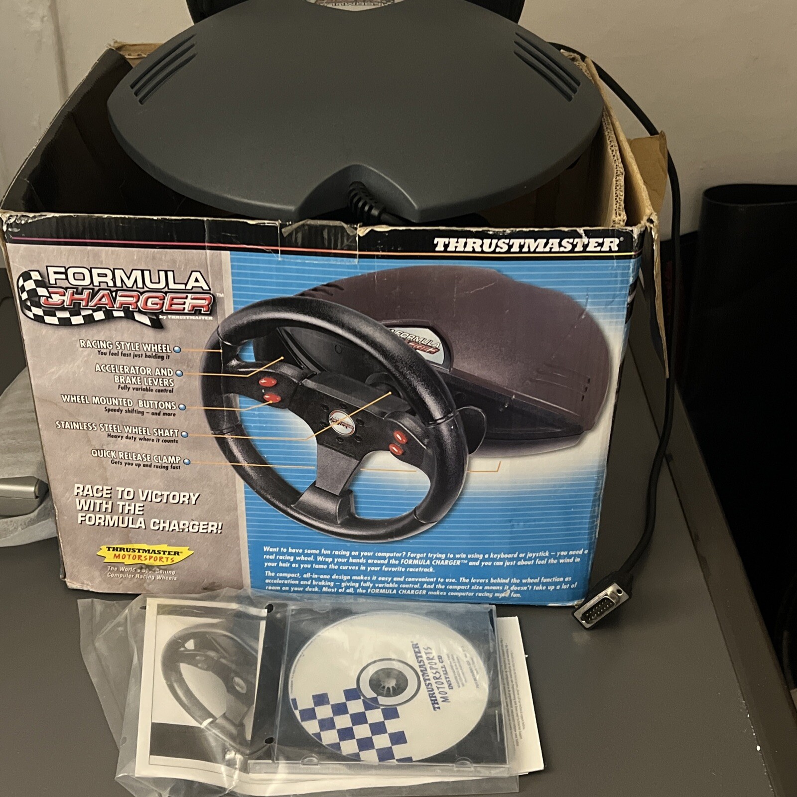 Vintage 1998 TM Thrustmaster Formula Charger Steering Wheel boxed | eBay UK