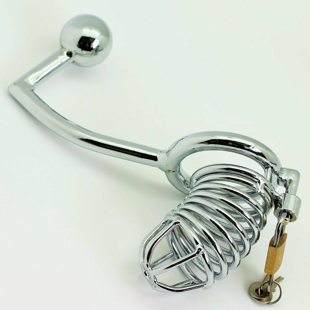 Penis Cage Anal Plug Combo Chastity Cage Lock for Men Male Restraint ...