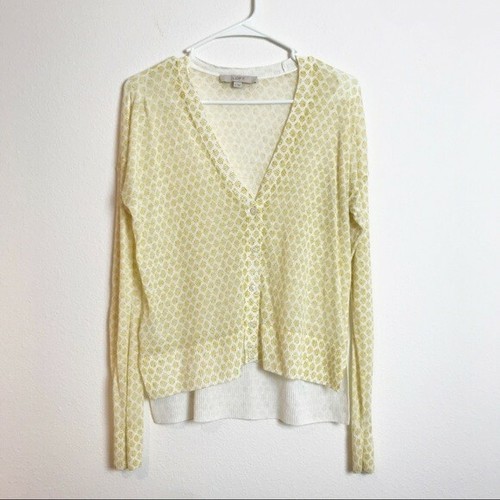 Loft Yellow Button Down Long Sleeve Cardigan Size M | eBay