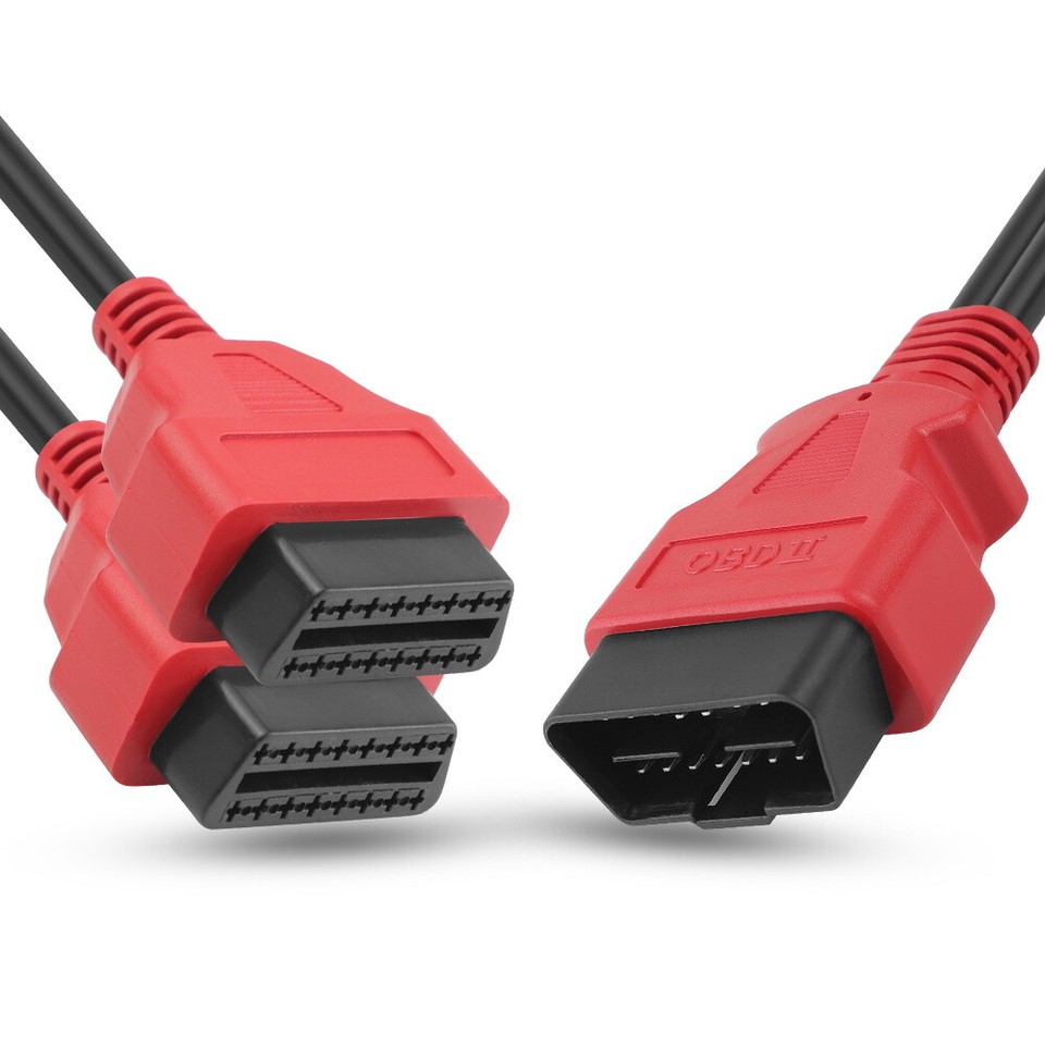 30cm ODB2 ODB II Splitter Extension Y J1962 16 Pin Male to Dual Female ...
