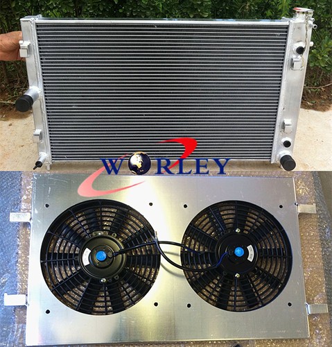 Aluminum radiator & shroud & 2* fans for Commodore VZ LS1 LS2 SS V8 AT ...