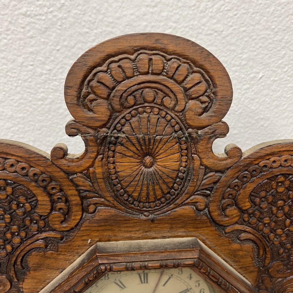 Ingraham Gila Model Parlor Mantle Clock, 8 Day T&S, Calendar, Oak Case ...