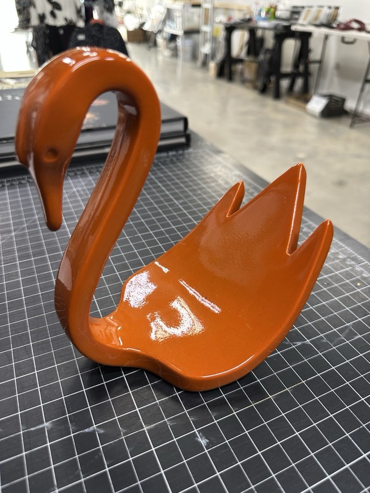 Orange Ceramic Swan Bird Figurine Collectible Decorative Sculpture Mid ...