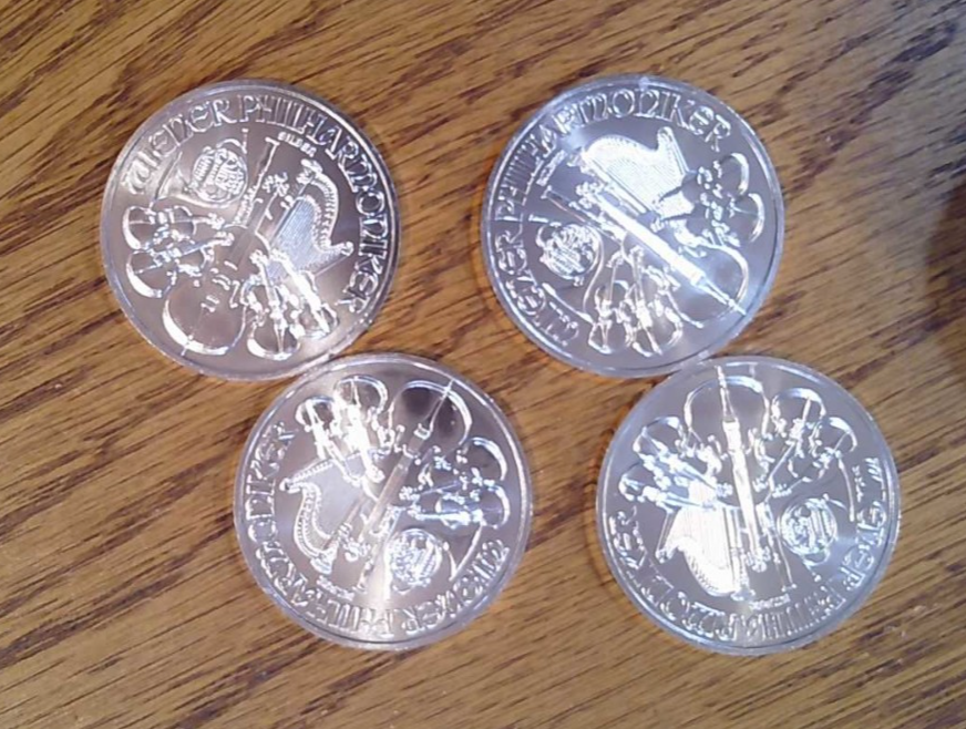 Lot of 4 $1 Austria 1 oz. .999 Silver Philharmonic's (002) | eBay