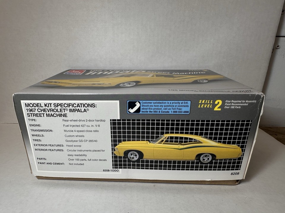 AMT 1967 Chevy Impala Street Machine 1/25 Model Kit #8208 1997 COMPLETE ...
