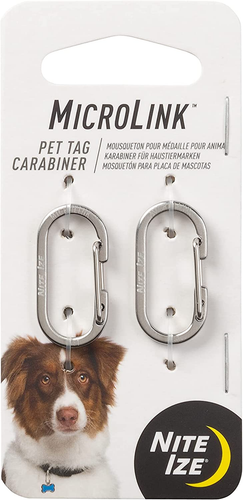 Nite Ize Microlink Pet Tag Carabiner, Stainless Steel Cat and Dog Tag ...