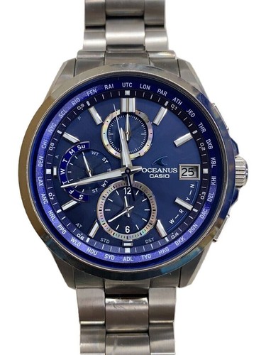 [GOOD] CASIO Solar Watch OCEANUS Analog Stainless NVY SLV SS | eBay